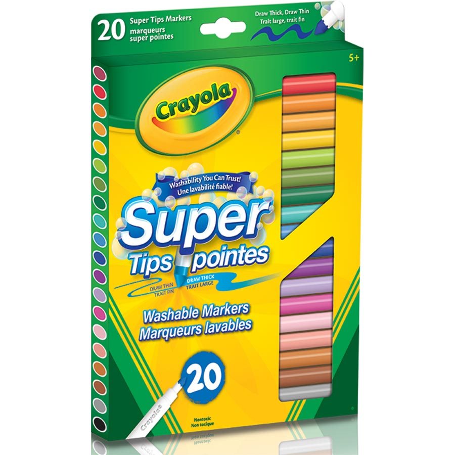 Marqueurs à colorier super pointes Crayola (20) - Mon matériel scolaire